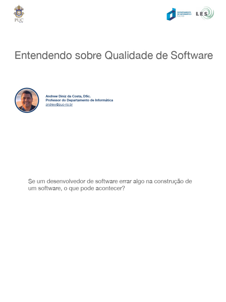 Aula2-Entendendo Sobre Qualidade de Software | PDF | Qualidade (negócios) | Qualidade de Software
