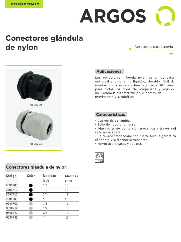 Argos_Conector Glan-Nylon | PDF