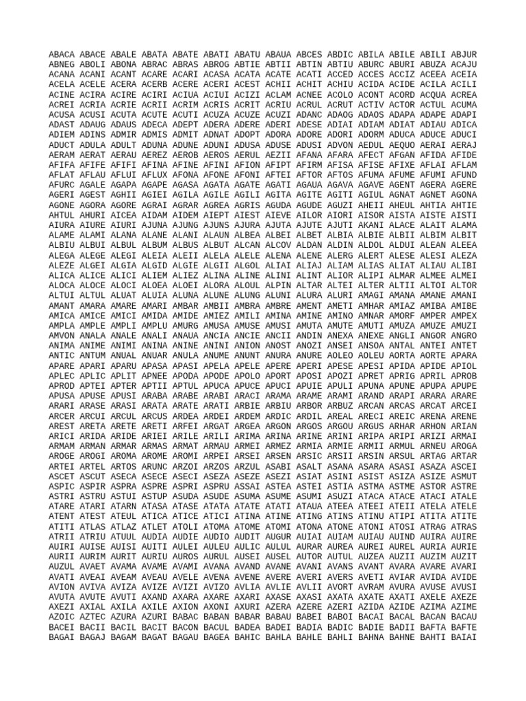 Lista Cuvinte de 5 Litere | PDF