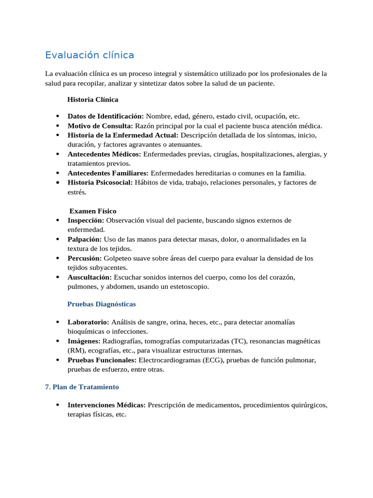 Evaluación Clinica | PDF