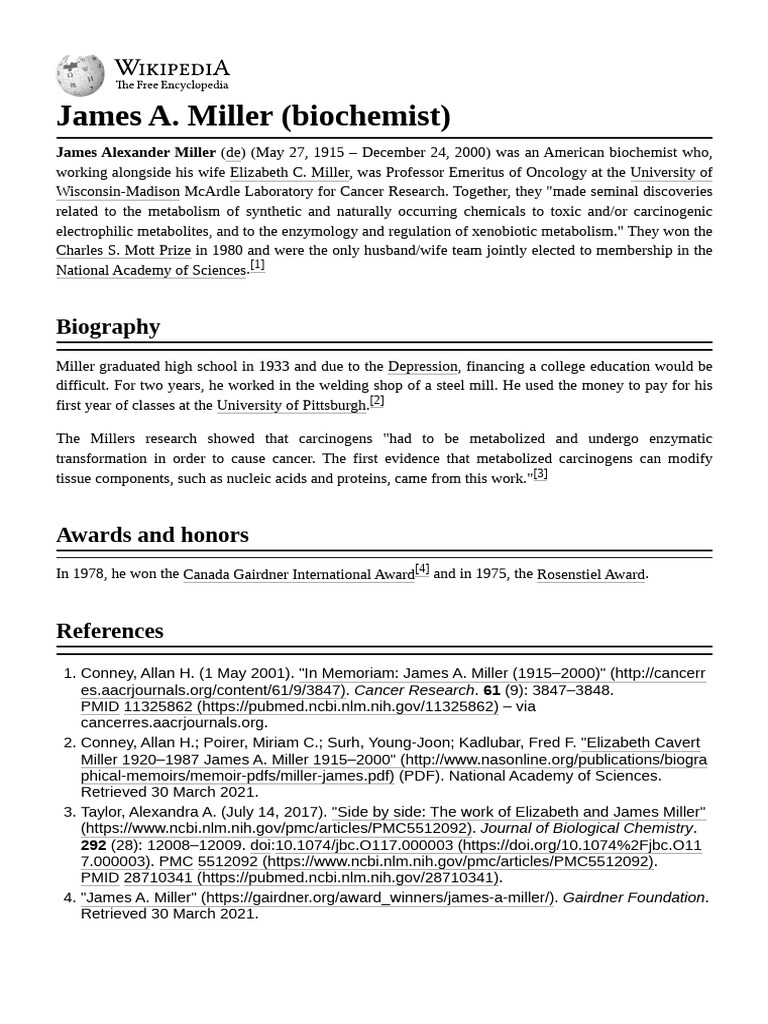 James_A._Miller_(biochemist) | PDF | Life Sciences | Biochemistry