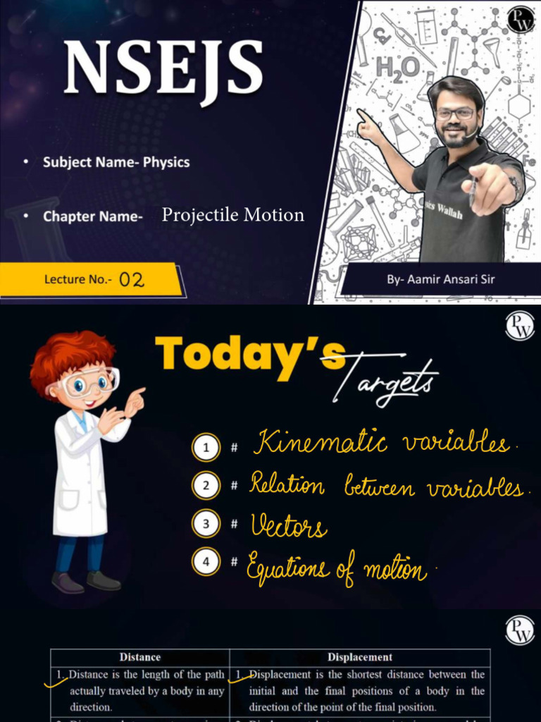 Projectile Motion 02 _ Class Notes __ NSEJS 2023 | PDF