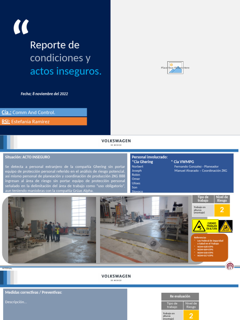 Reporte Para Actos y Condiciones Inseguras | PDF