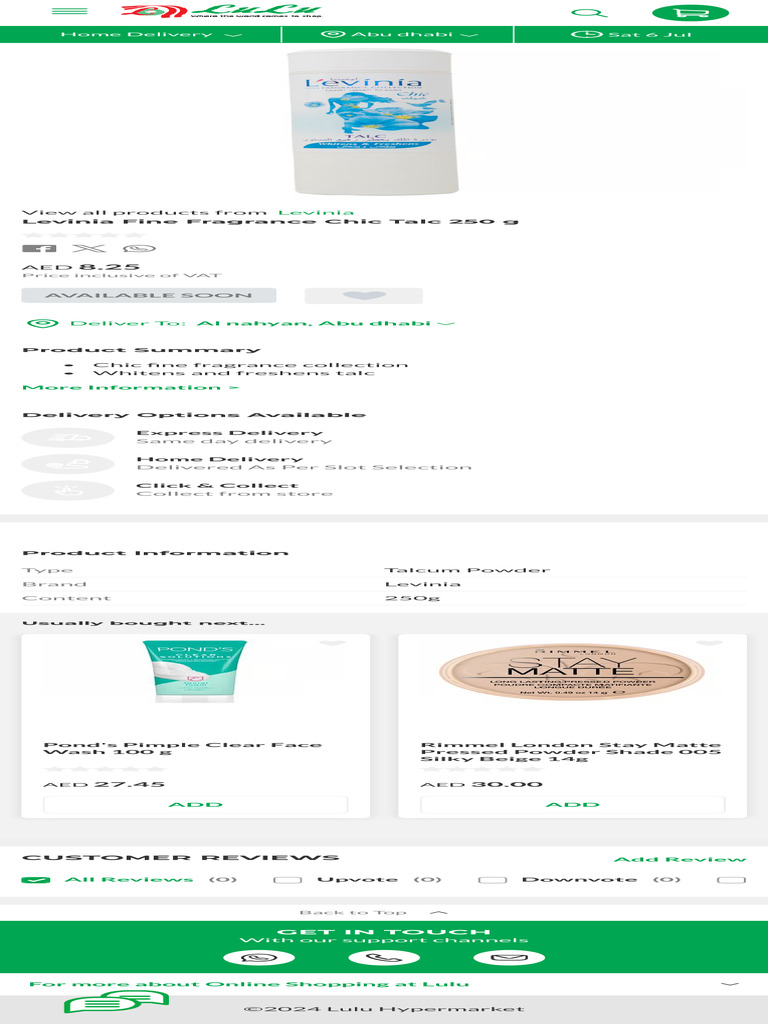 Levinia Fine Fragrance Chic Talc 250 G Online at | PDF
