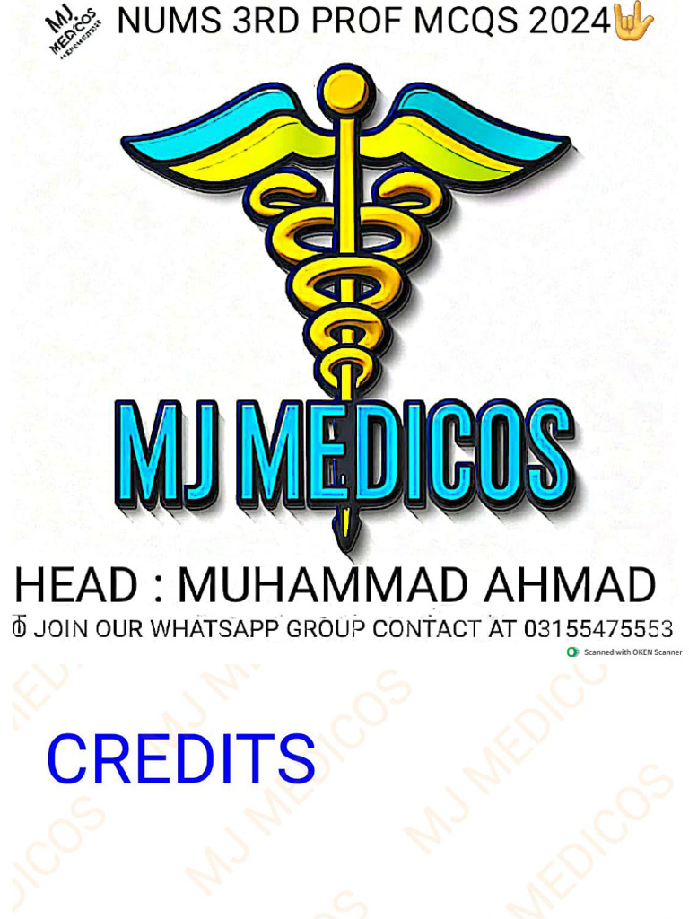 NUMS 3RD PROF MCQS 2024? | PDF