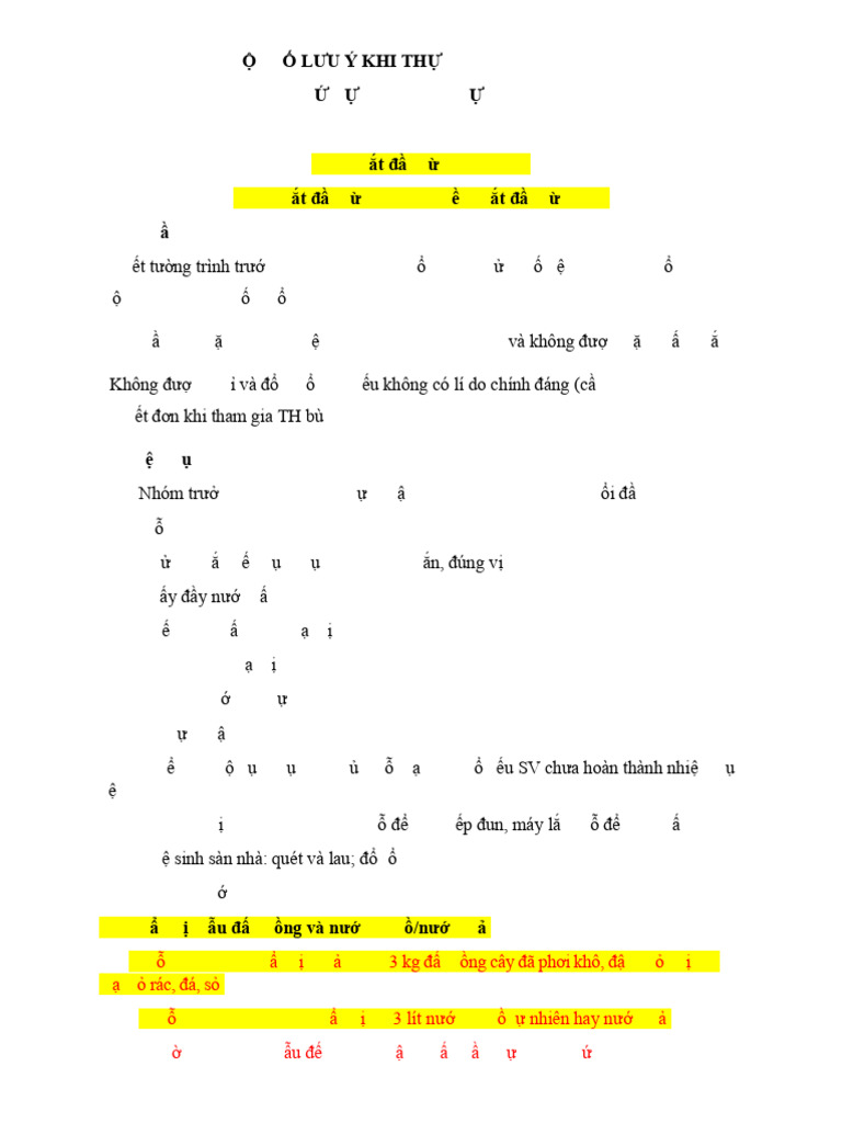 Nội dung các bài TH HÓA CNMT và MỘT SỐ LƯU Ý | PDF