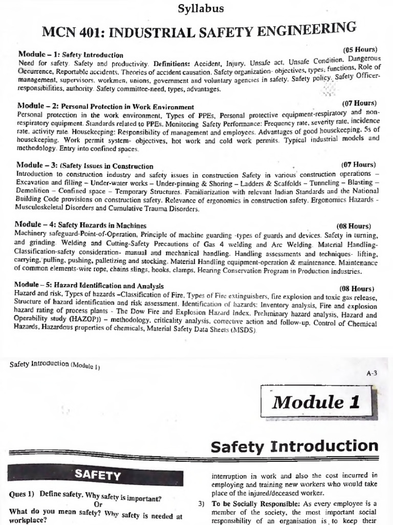 ISE Module 1 Question Bank | PDF | Safety | Occupational Safety And Health