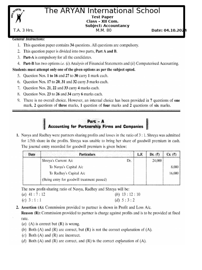 Sample Paper - 10 - C.O. - + Hostel - 18.08.2024 - EAD - 2024 | PDF