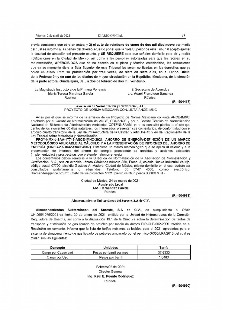 Publicación DOF | PDF
