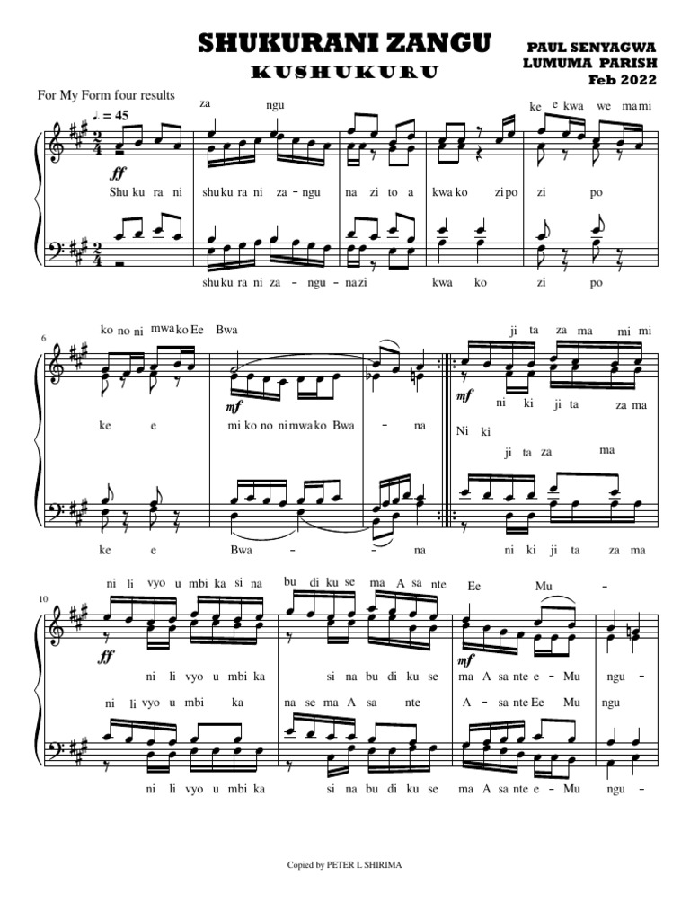 Shukurani Zangu | PDF