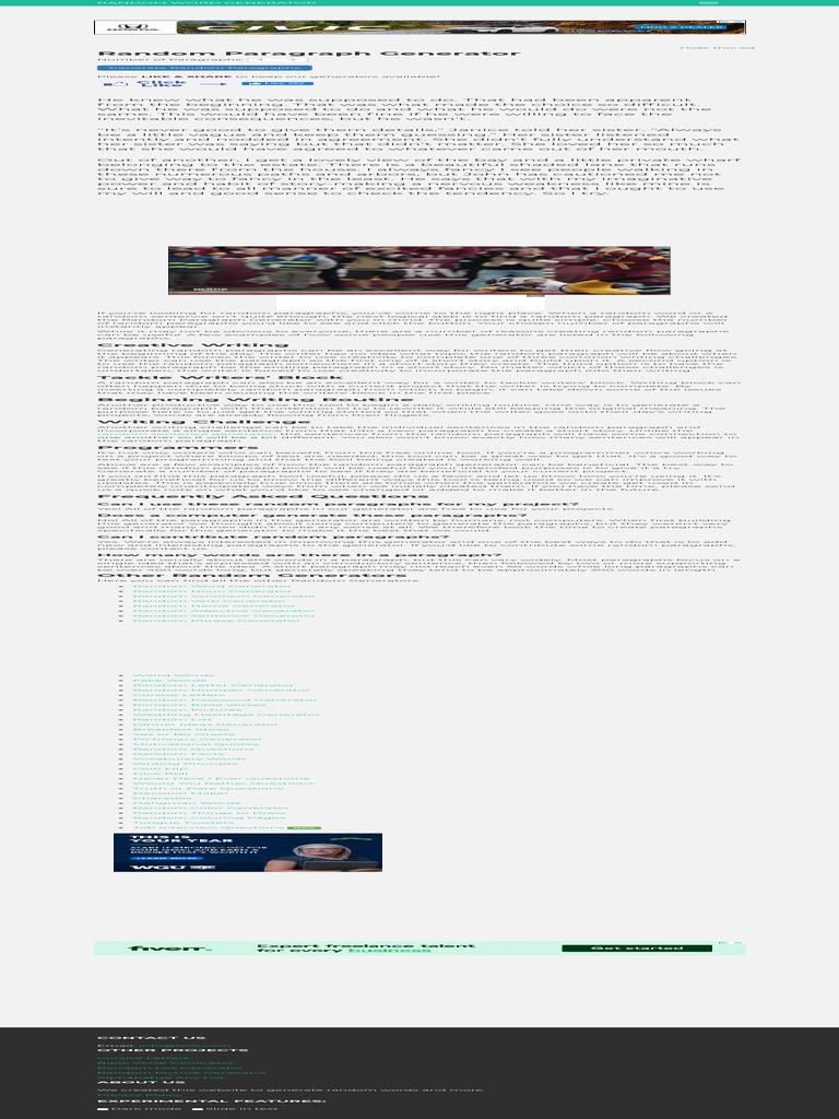 5 Random Paragraph Generator - 1000's of Random Paragraphs | PDF | Word ...