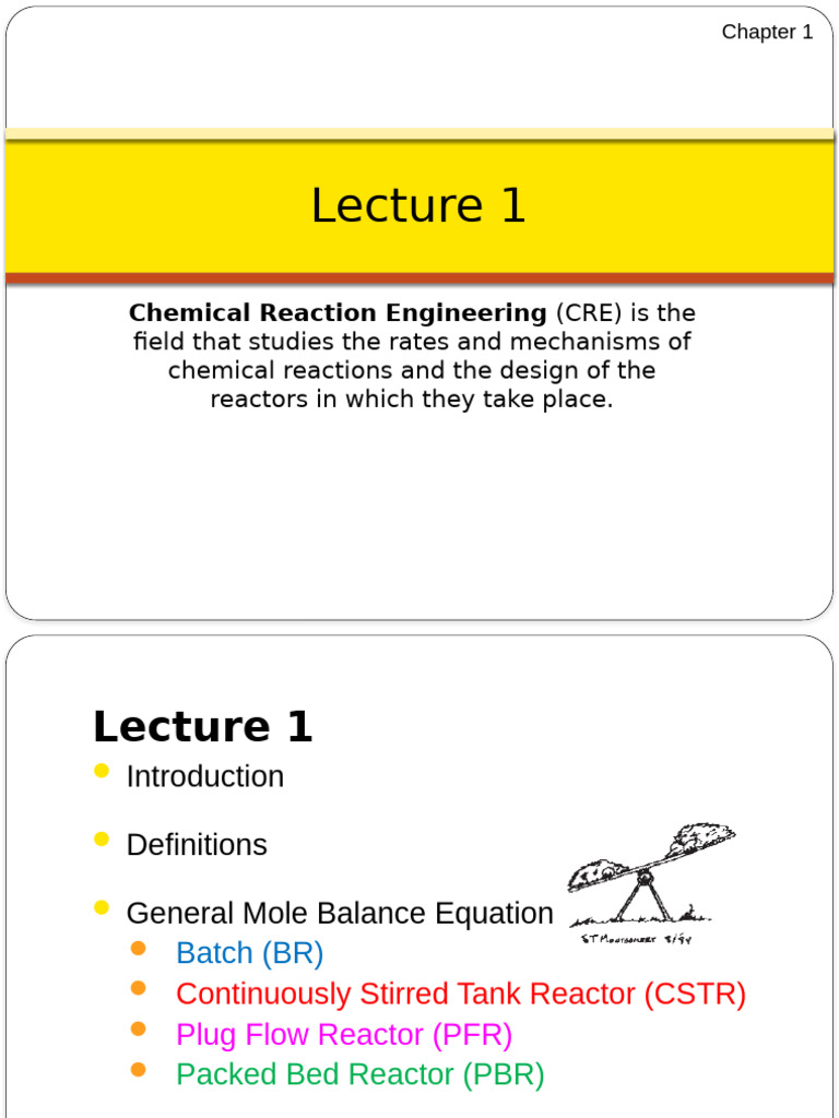 Lec1 Animated | PDF | Reaction Rate | Chemical Reactor