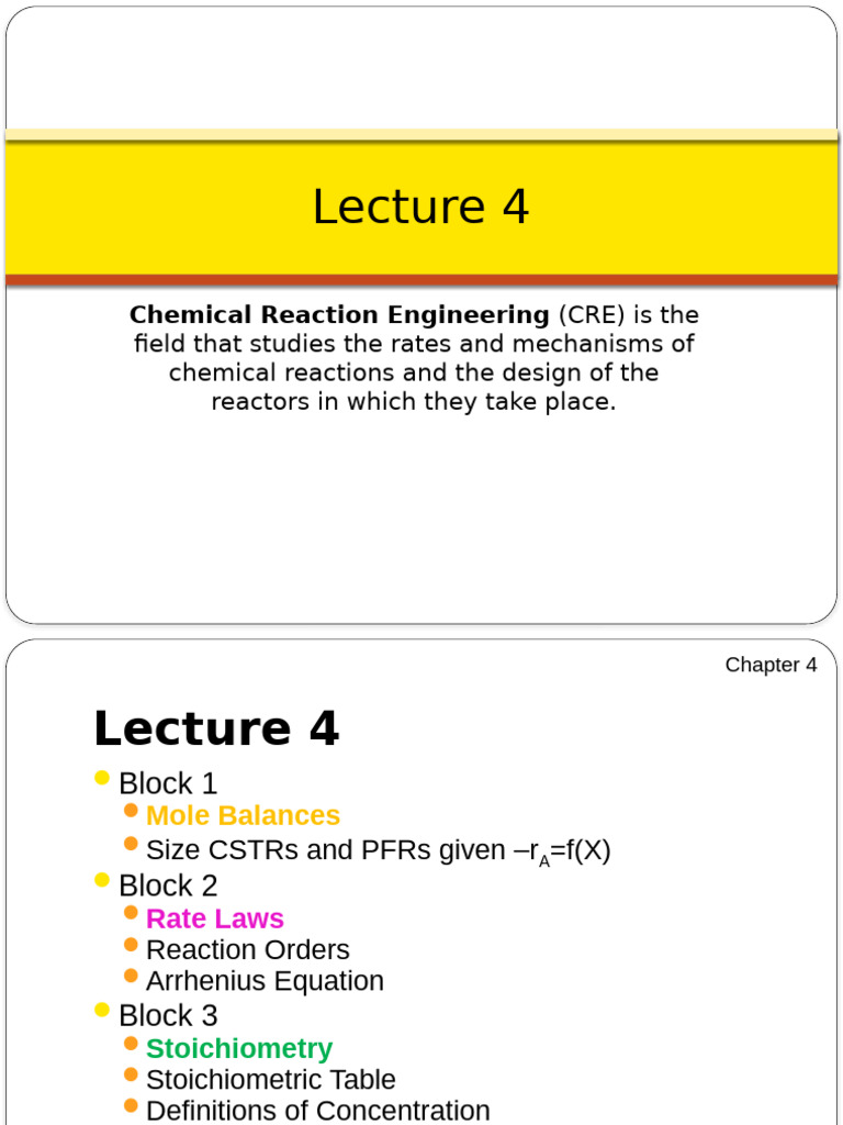 Lec4 Animated | PDF | Reaction Rate | Stoichiometry