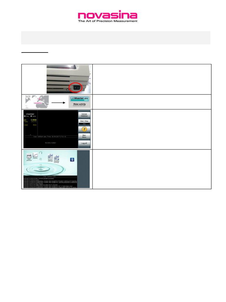 Guía Rápida Medidor Actividad Del Agua NOVASINA Labmaster Aw-Neo | PDF ...