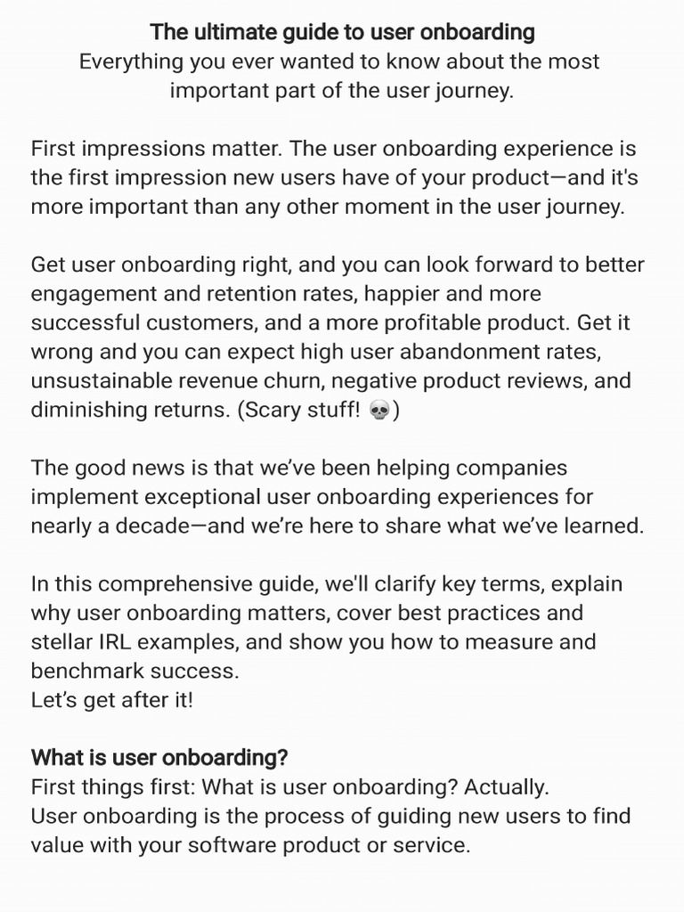 The Ultimate Guide To User Onboarding | PDF