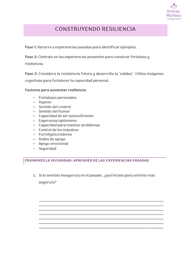 Construyendo Resiliencia | PDF