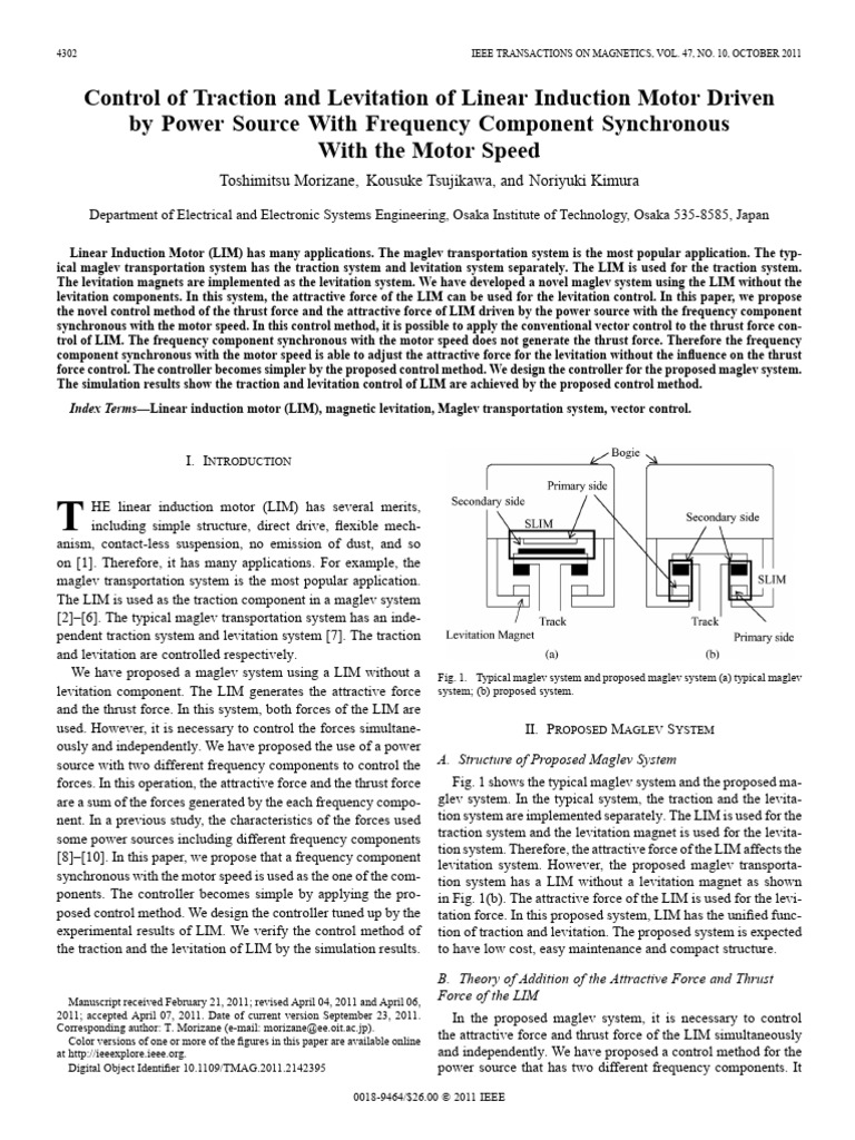 Control of Traction and Levitation of Linear Induction Motor Driven by ...