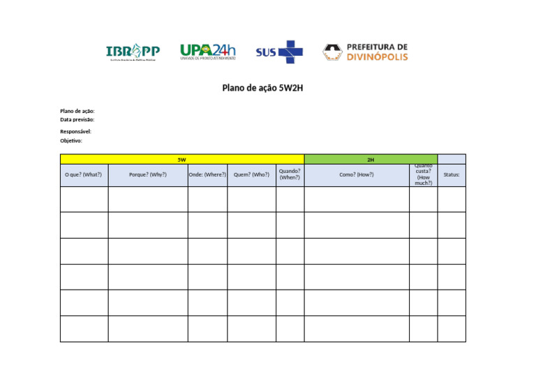 MODELO - Formulário 5W2H | PDF