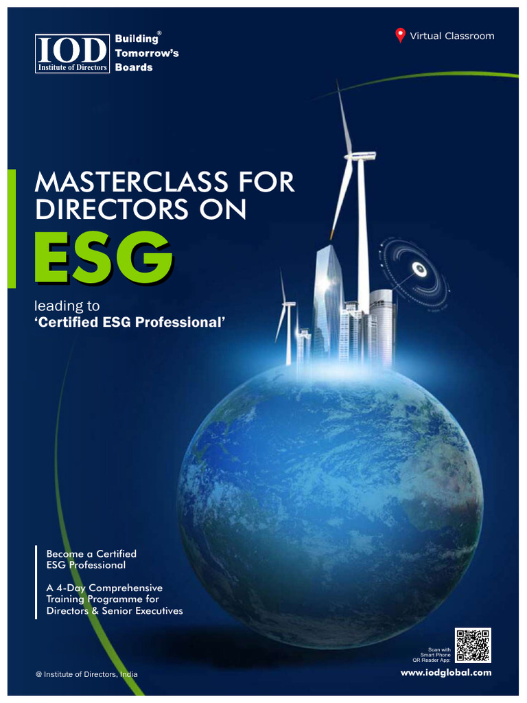 Masterclass For Directors On ESG | PDF | Sustainability | Natural Environment