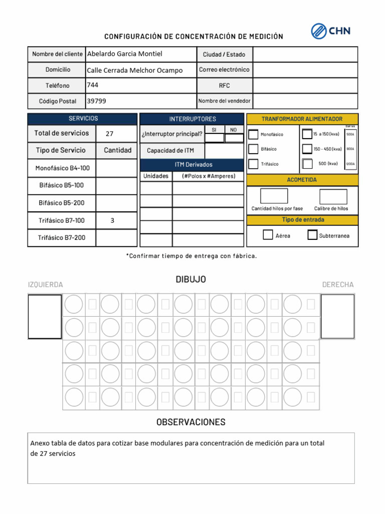 FORMULARIO RELLENABLE COTIZACION CHN | PDF | Electricidad
