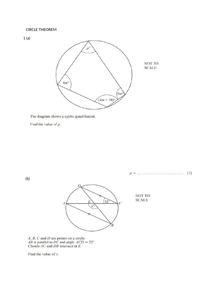 Circle Theorem Practice QS | PDF