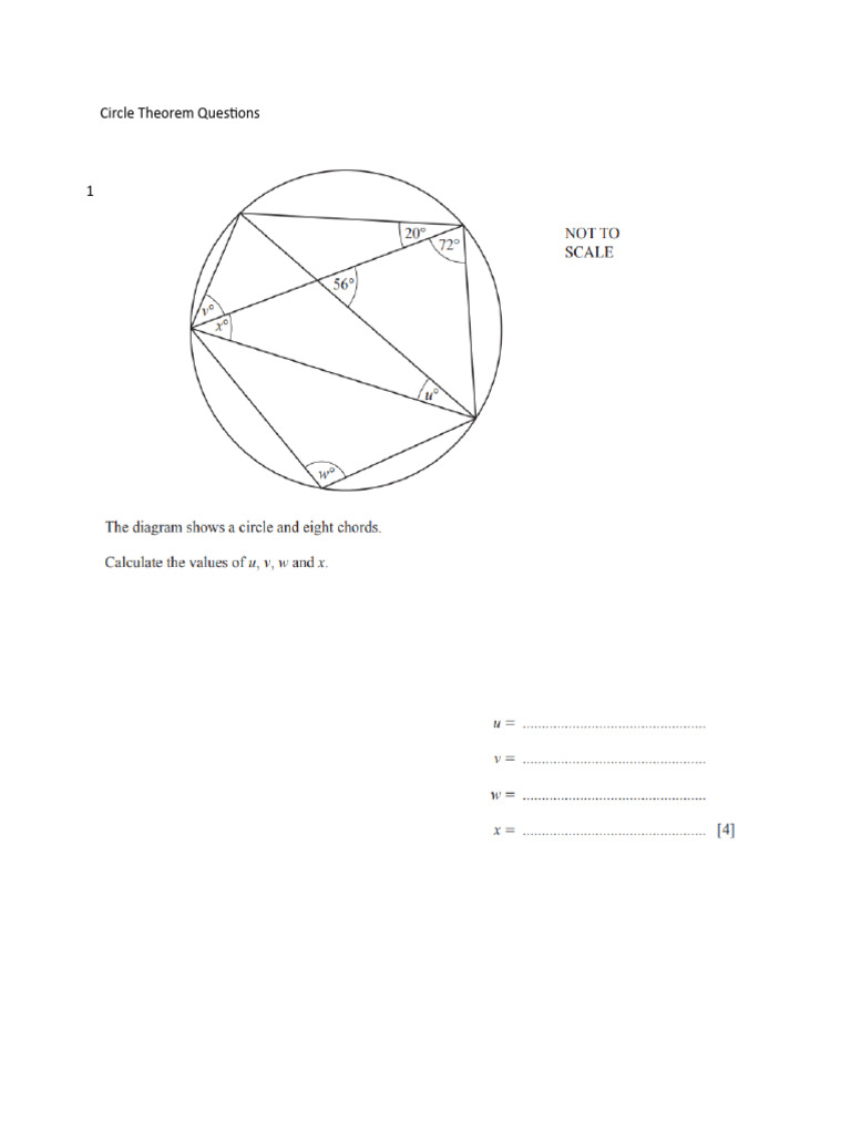 Polygon and Circle Theorem Test Practice Questions | PDF