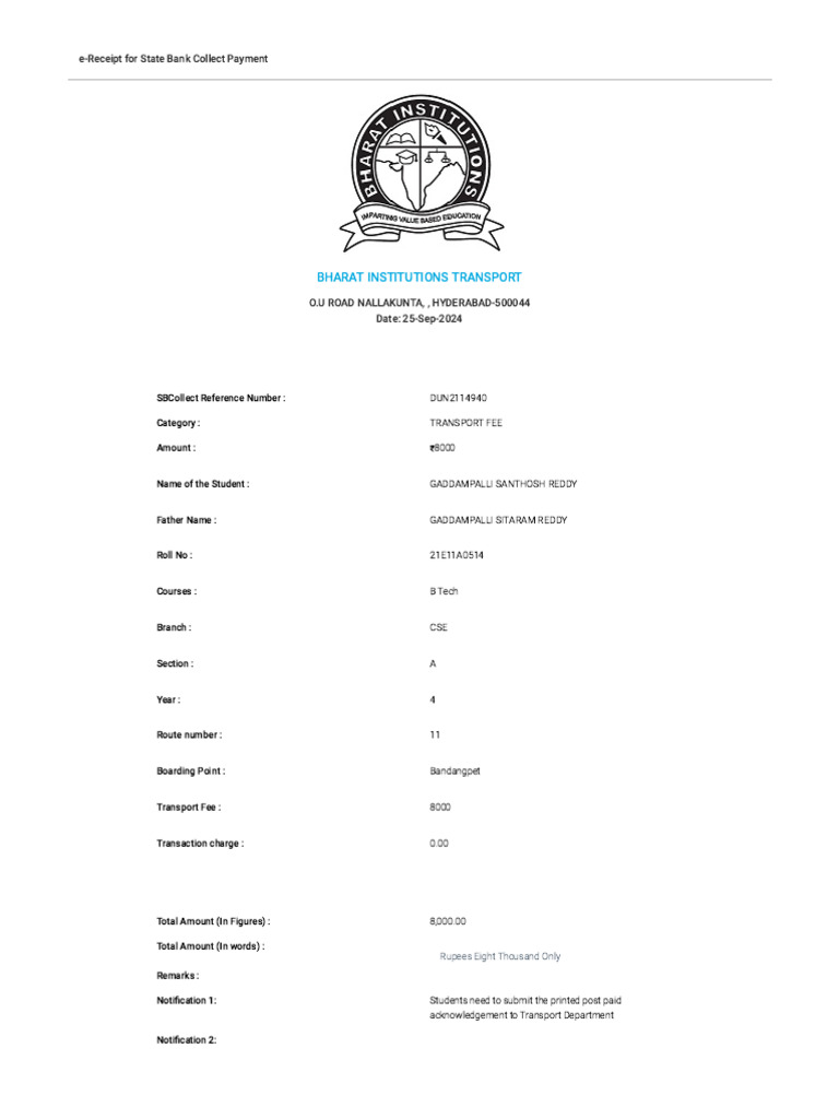 Bus Fee | PDF