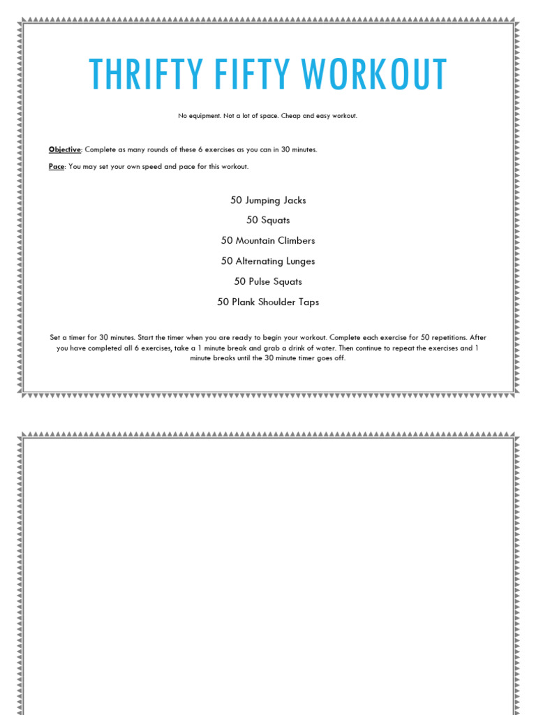 Thrifty Fifty Workout | PDF