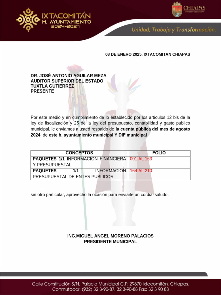 Ofcio Ase 2024-2027 | PDF | Gobierno
