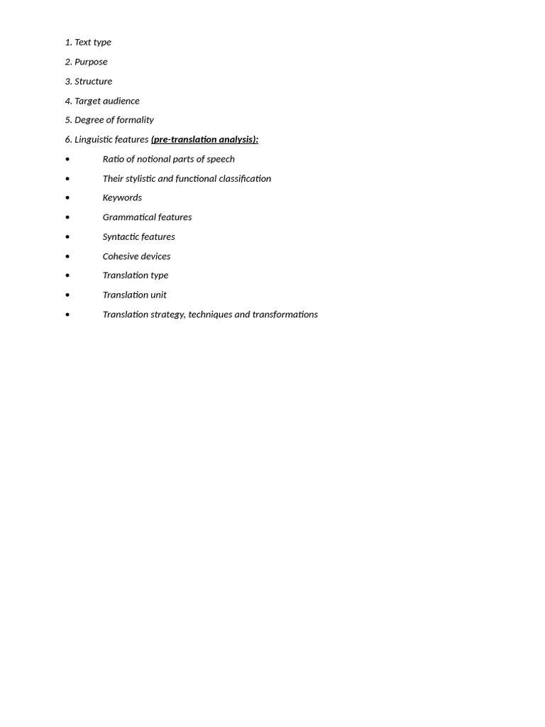 2 - Outline A Pre-Translation Text Analysis Structure. | PDF