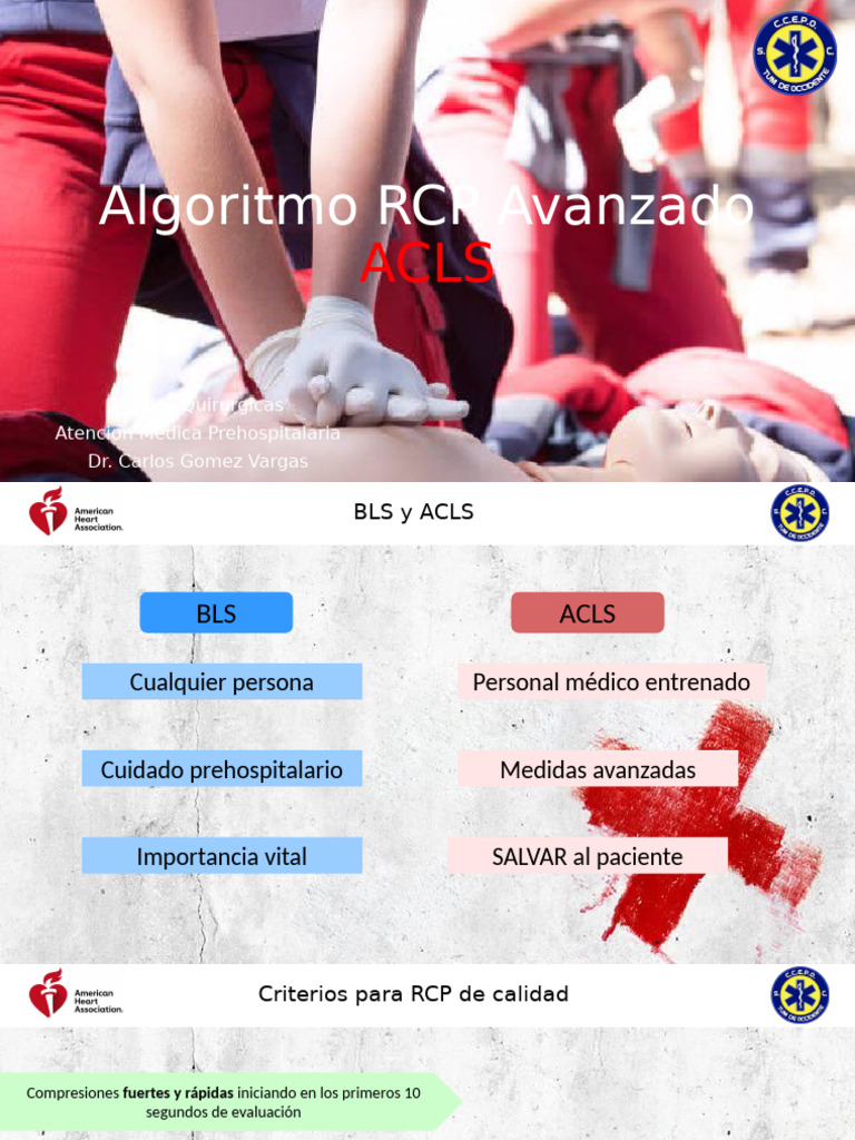 Algoritmo RCP Avanzado ACLS | PDF | Reanimación cardiopulmonar | Especialidades Medicas