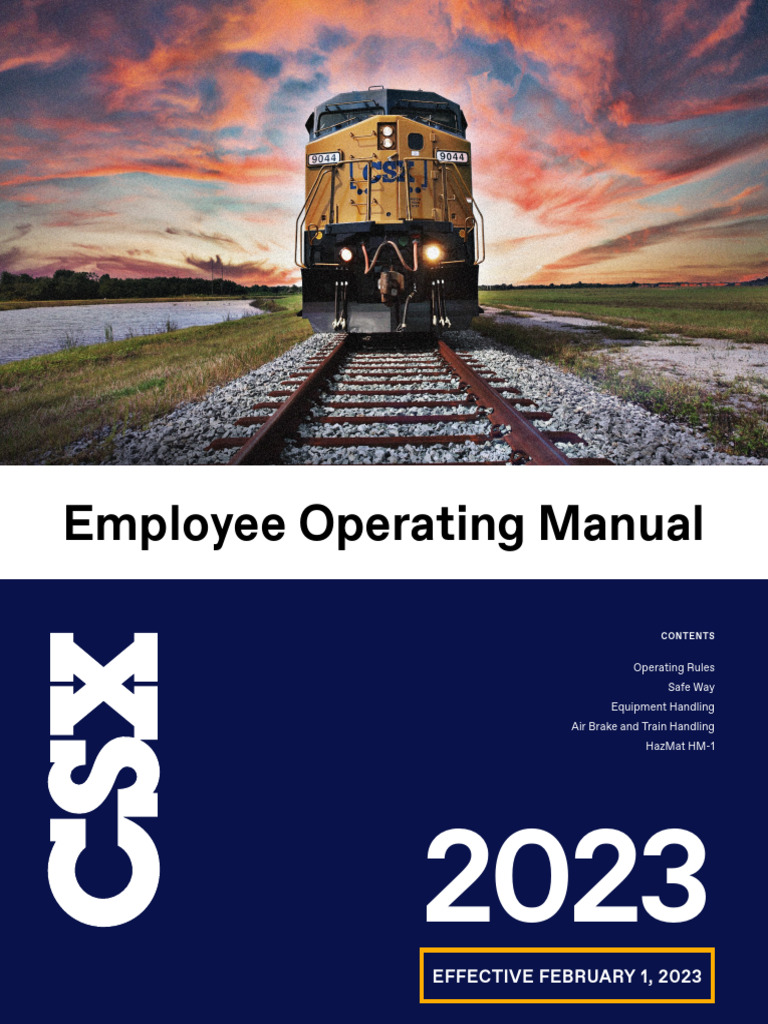 CSX Employee Operating Manual 2-1-23 | PDF | Train | Transport ...