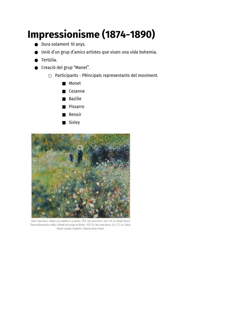 Impressionisme (1875-1890) | PDF