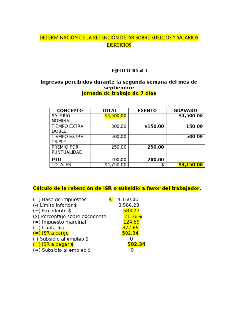Cálculo de Retención ISR Sueldos 2023 | PDF | Negocios económicos ...
