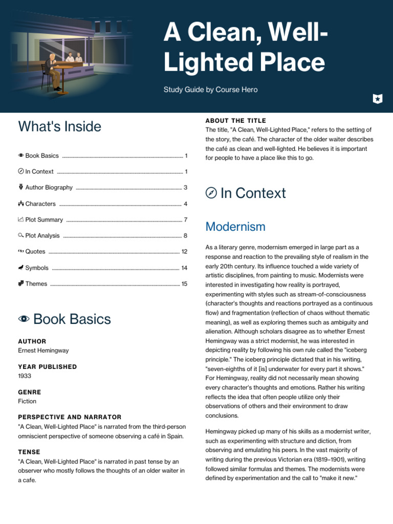 A Clean Well Lighted Place | PDF | Ernest Hemingway