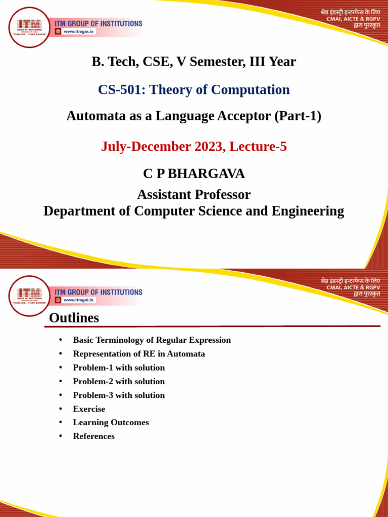 Lecture-5 Automata As A Language Accepter-1 | PDF