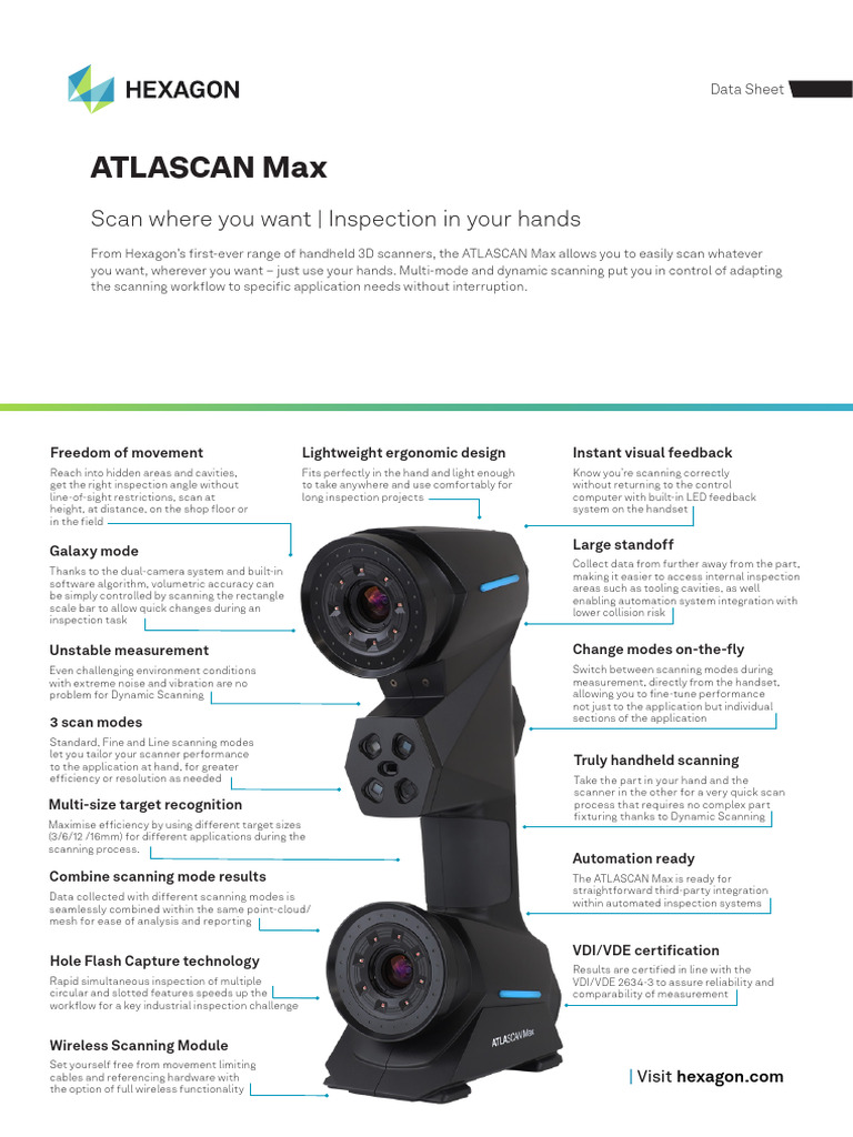 ATLASCAN Max: Handheld 3D Scanner Overview | PDF | Image Scanner ...