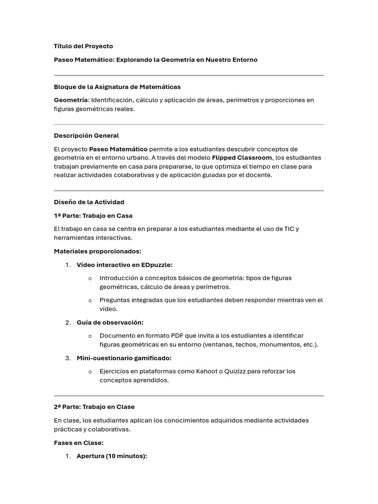 Geometría Urbana: Proyecto Flipped Classroom | PDF | Geometría | Diseño