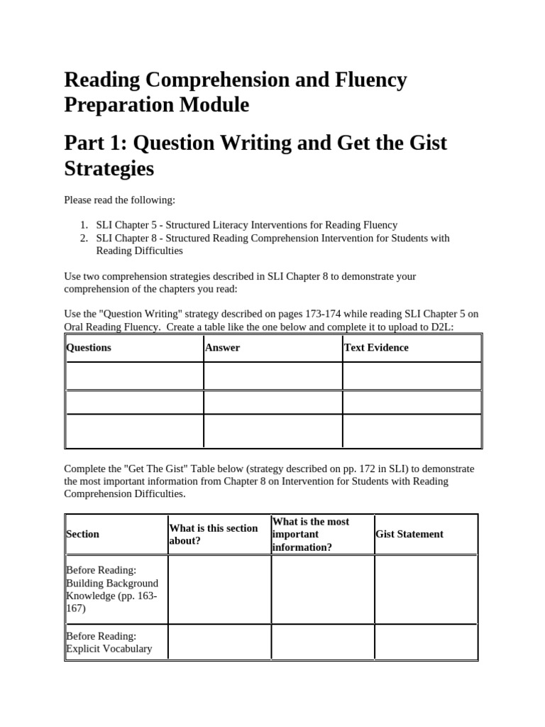 Fluency and Reading Comprehension Module | PDF | Reading Comprehension | Language Acquisition