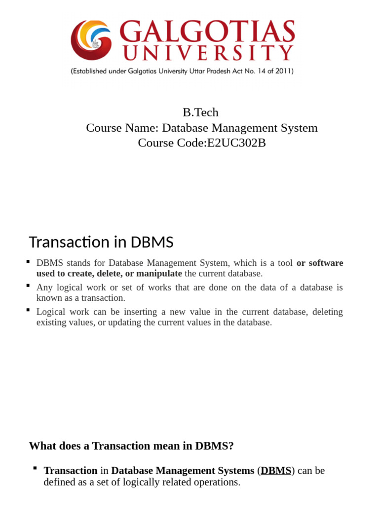Unit4 Transaction Part 1 | PDF | Database Transaction | Databases