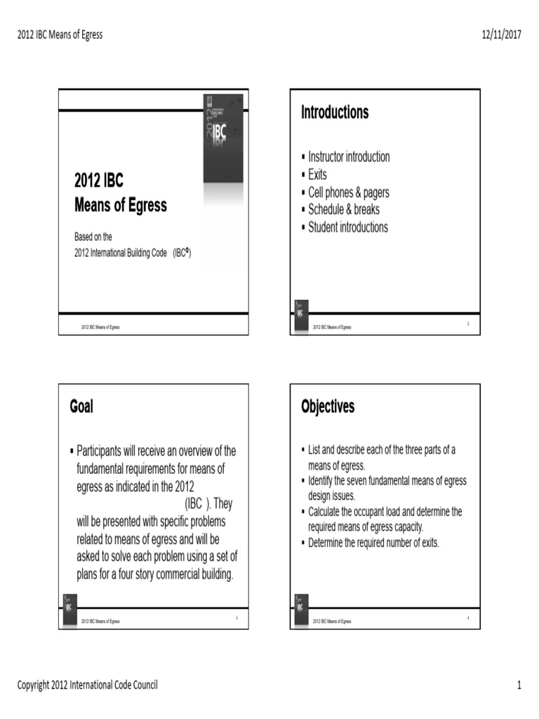 2012 IBC Means of Egress Presentation | PDF