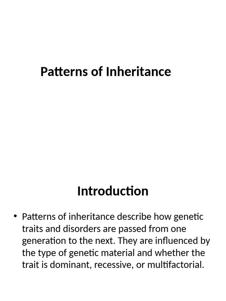 Patterns of Inheritance | PDF | Dominance (Genetics) | Heredity