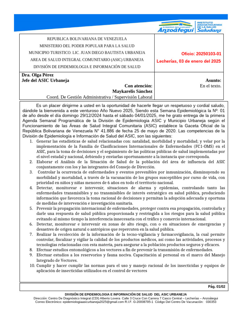 Agenda Programatica Semana 01-2025 Trabajo Anual | PDF | Residuos ...