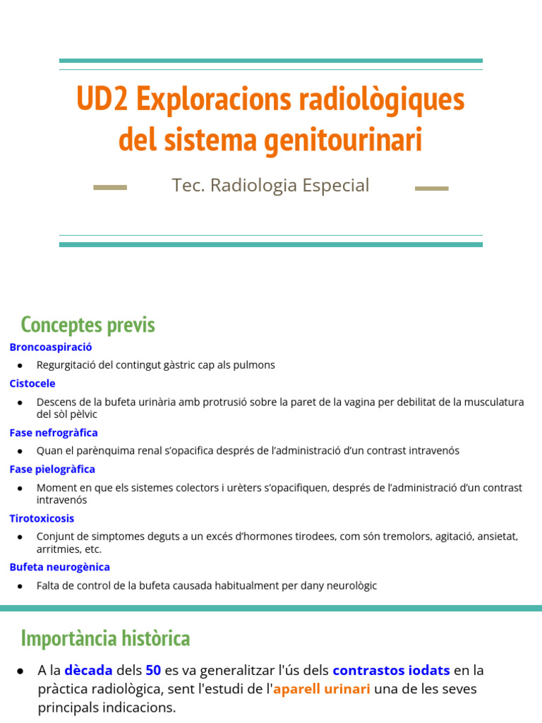 UD2 Exploracions Radiològiques Del Sistema Genitourinari | PDF