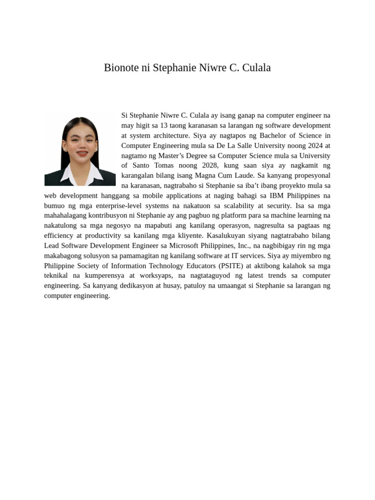 Bionote Culala 12SENG07 | PDF