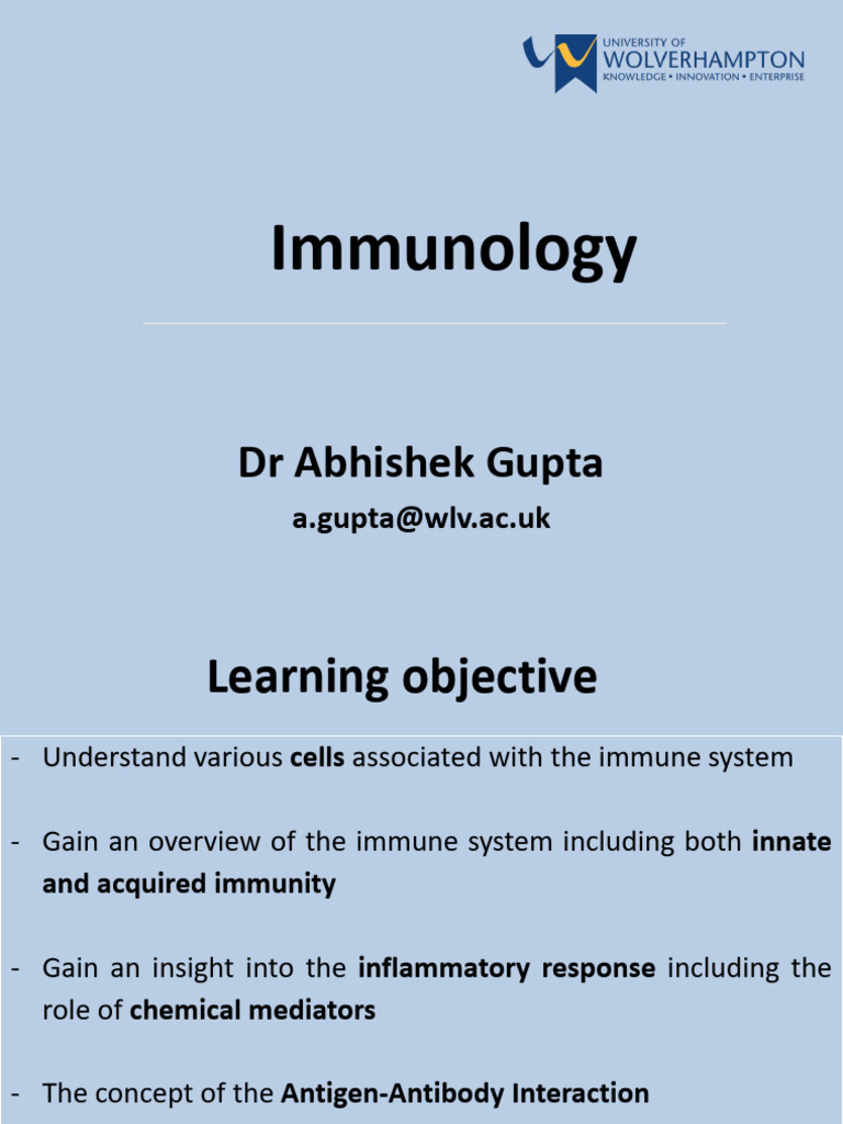 Immunology for Medical Students | PDF | Immune System | Innate Immune ...