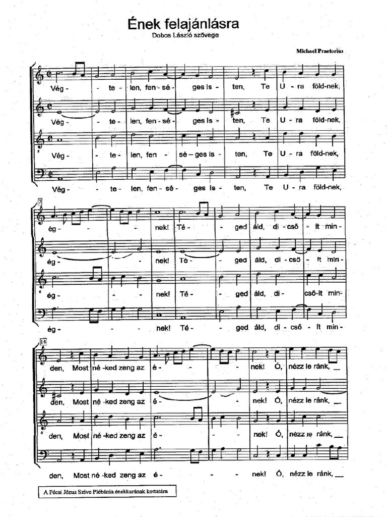 Praetorius Ének Felajánlásra | PDF