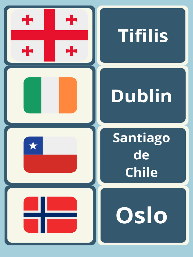 Countries Memory Game Flashcards | PDF