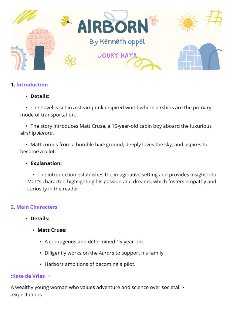 Certainly, Here's A Detailed Breakdown of Each Section of Airborn by ...
