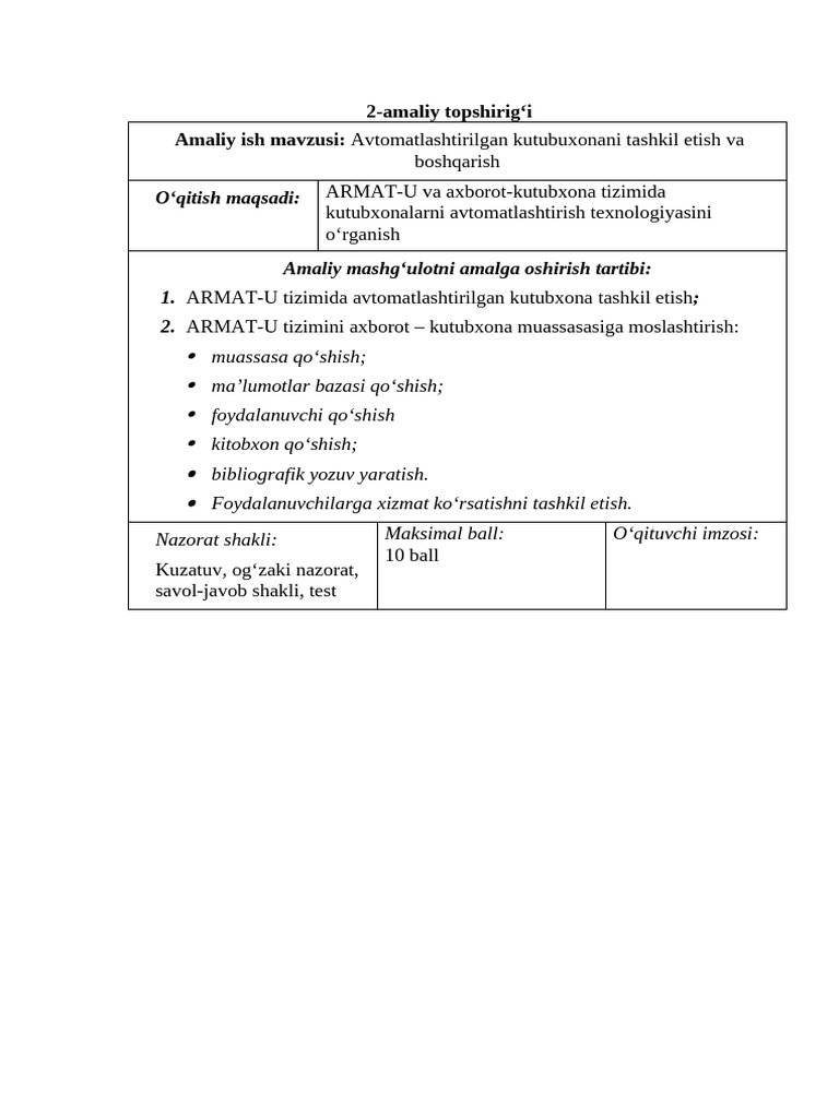 2-Amaliy Topshiriq | PDF